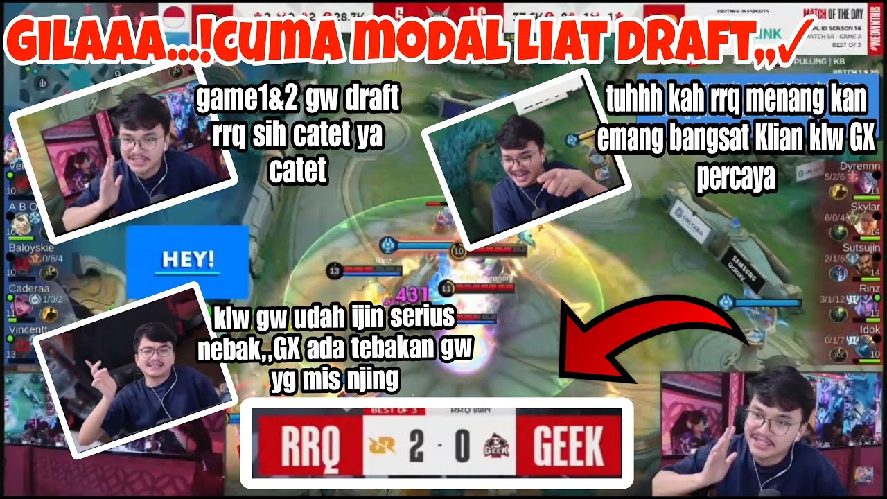 GW DRAFT RRQ SIH,,! MAS ADE PREDIK RRQ MENANG CUMA LIAT DRAFT NYA😱 ...
