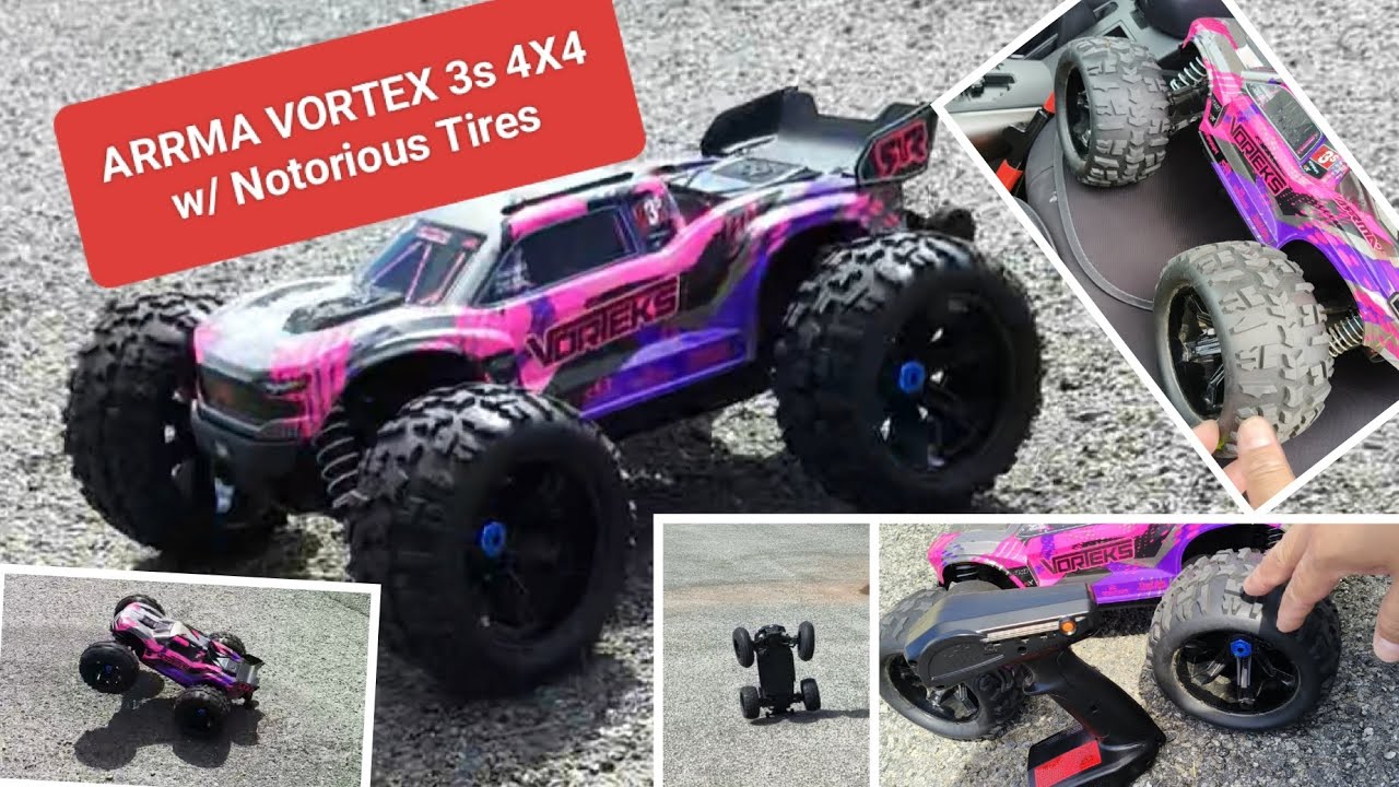 ARRMA VORTEX 3s 4x4 w/ 1/8scale tires from my Notorious 6s #rc #hobby # ...