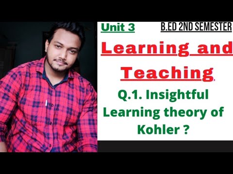 Insightful Learning theory of Kohler || Learning and Teaching || B.Ed ...