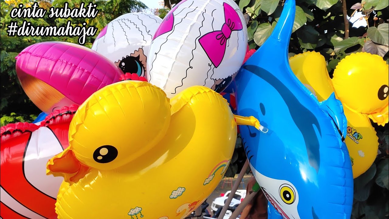 Balita lucu Beli Main Balon Karakter Bebek balon Ayam dan Balon Unik ...