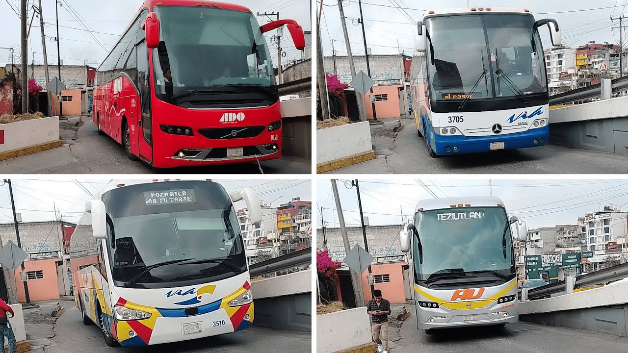 Movimiento de autobuses ADO, AU y VIA en Teziutlán (pasando por ruta ...