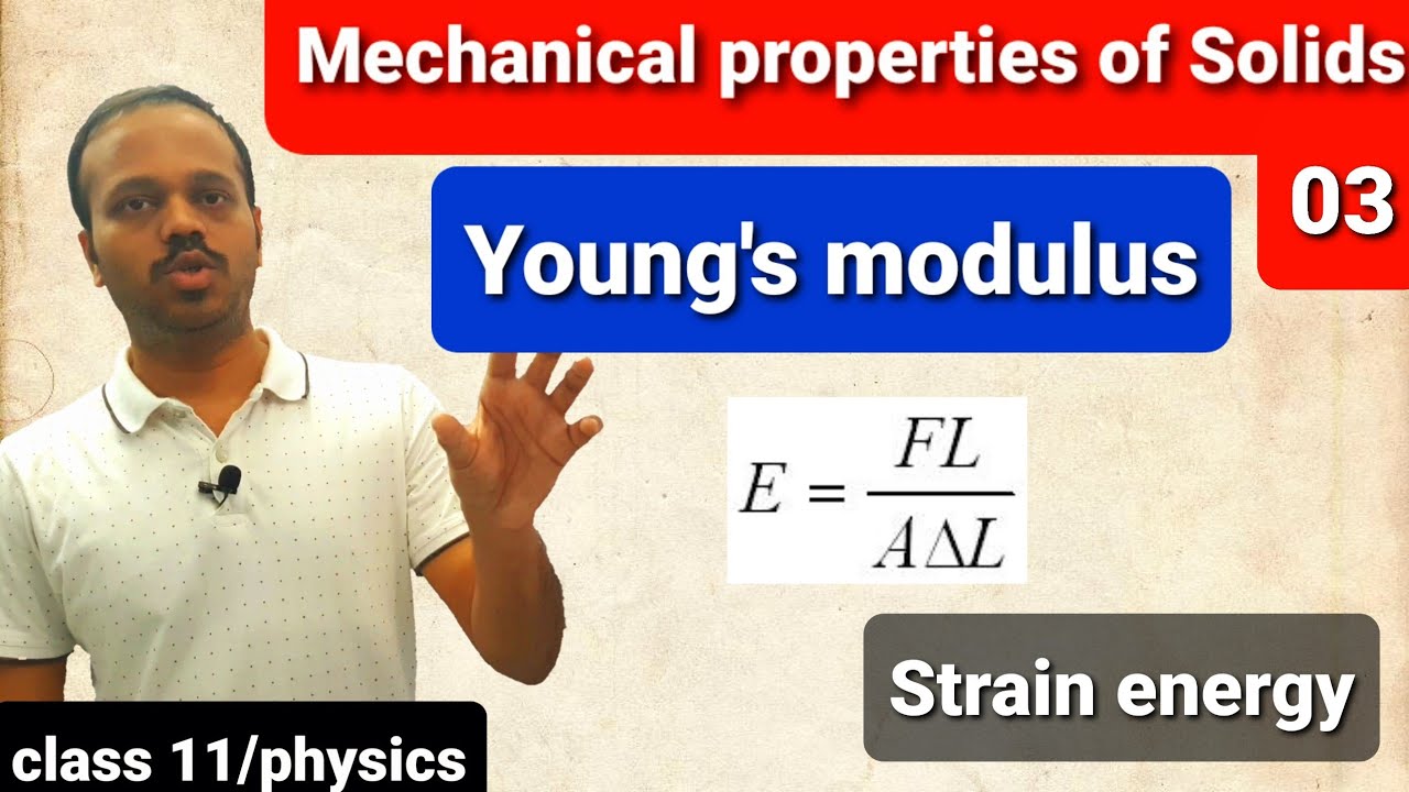 Mechanical properties of Solids 03: Young's modulus, Strain energy ...
