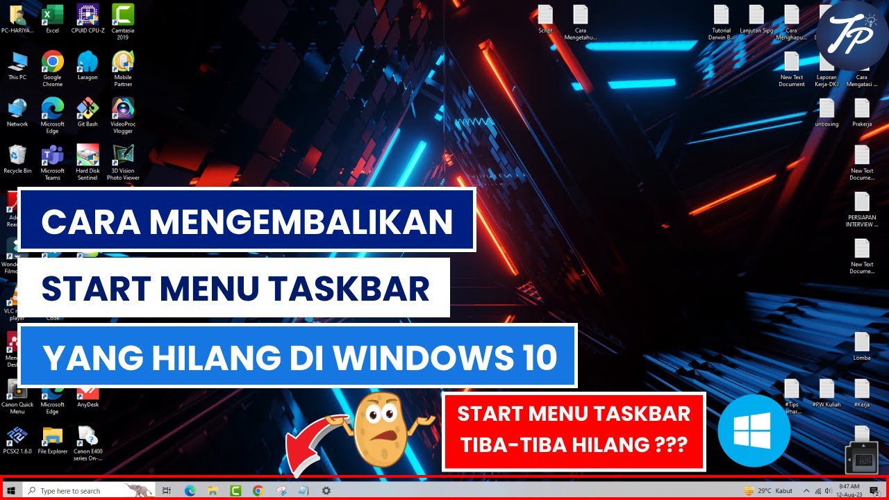Cara Mengembalikan Start Menu Taskbar Hilang Di Windows 10 Youtube
