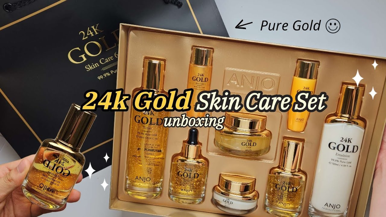 Korean Pure Gold Cosmetics Set Unboxing🌟 | 24k Gold Skin Care😶‍🌫️ | K-beauty | Korean shopping ...