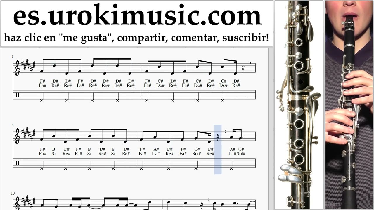 Tutorial de Clarinete Aventura, Romeo Santos - Inmortal Clases Notas um ...