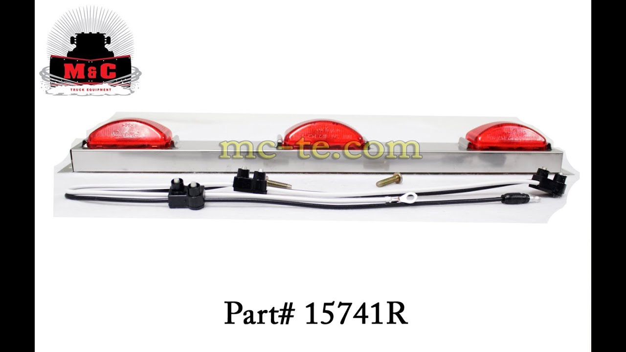 Truck-Lite Model 15 Stainless Steel ID Bar with Red Lamps 15741R - YouTube