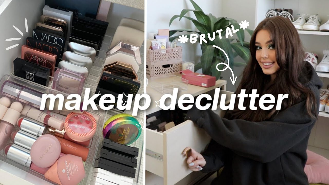 decluttering my makeup collection! - YouTube