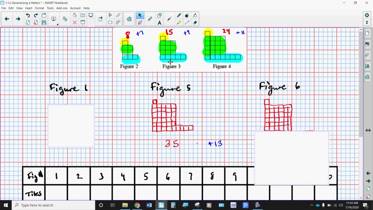 8th Grade Ch1 1.2 Finding and Generalizing a Pattern - YouTube