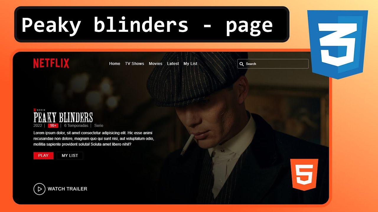 Peaky blinders-page con Html y Css - YouTube