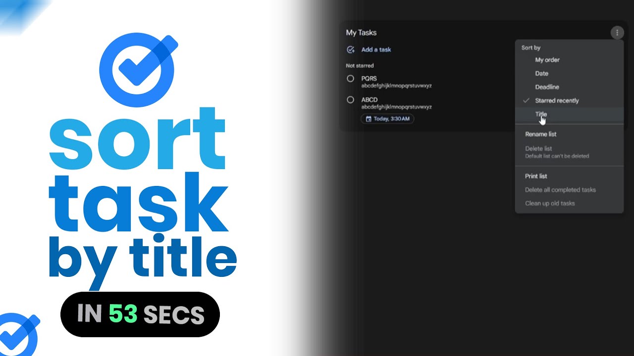 How to Sort Task By Title on Google Tasks [easy] - YouTube