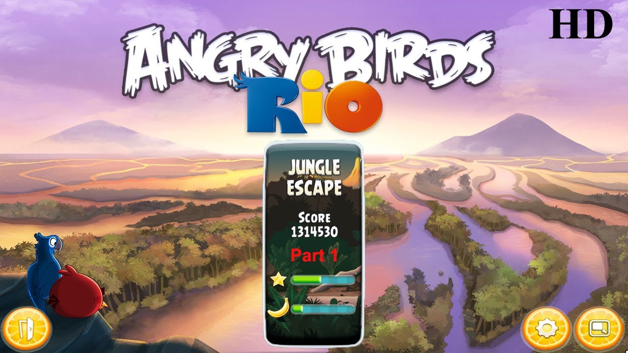Angry Birds Rio Gameplay| JUNGLE ESCAPE| Part 1| Level 1 to 15| All ...