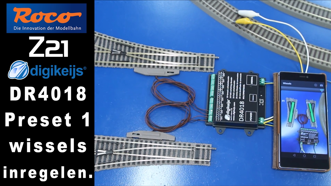 Digikeijs DR4018 programmeren voor wissels. Roco z21 Multimaus - YouTube