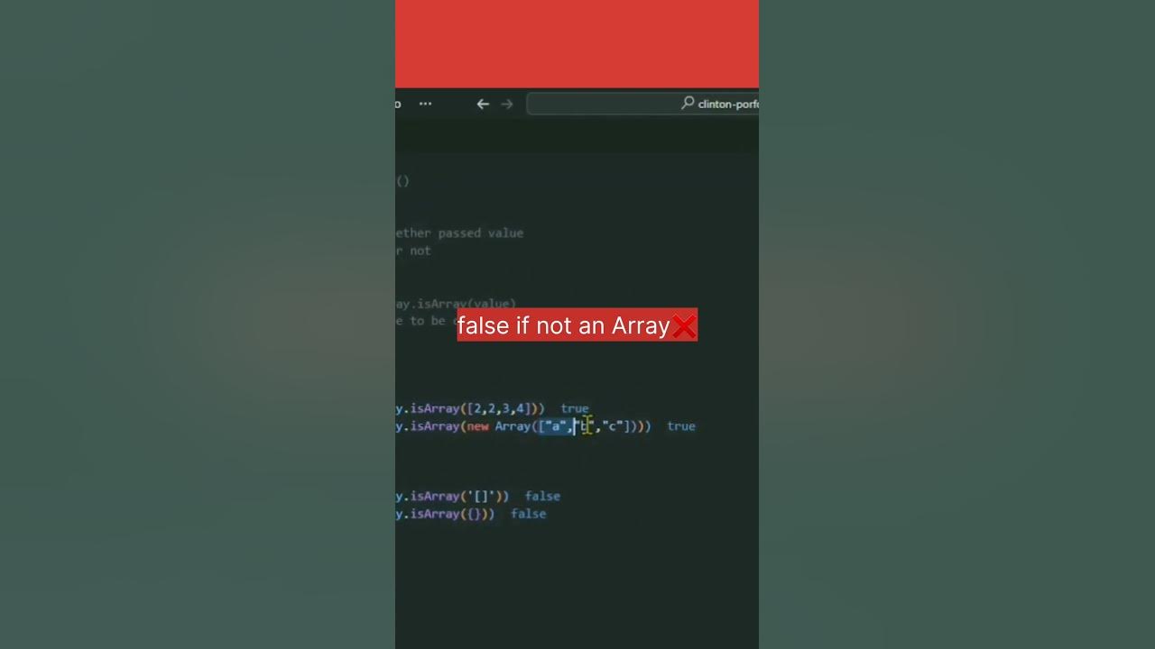 Arrayisarray In Javascript Ytshorts Shortsfeed Shorts Viralvideos Js Youtube