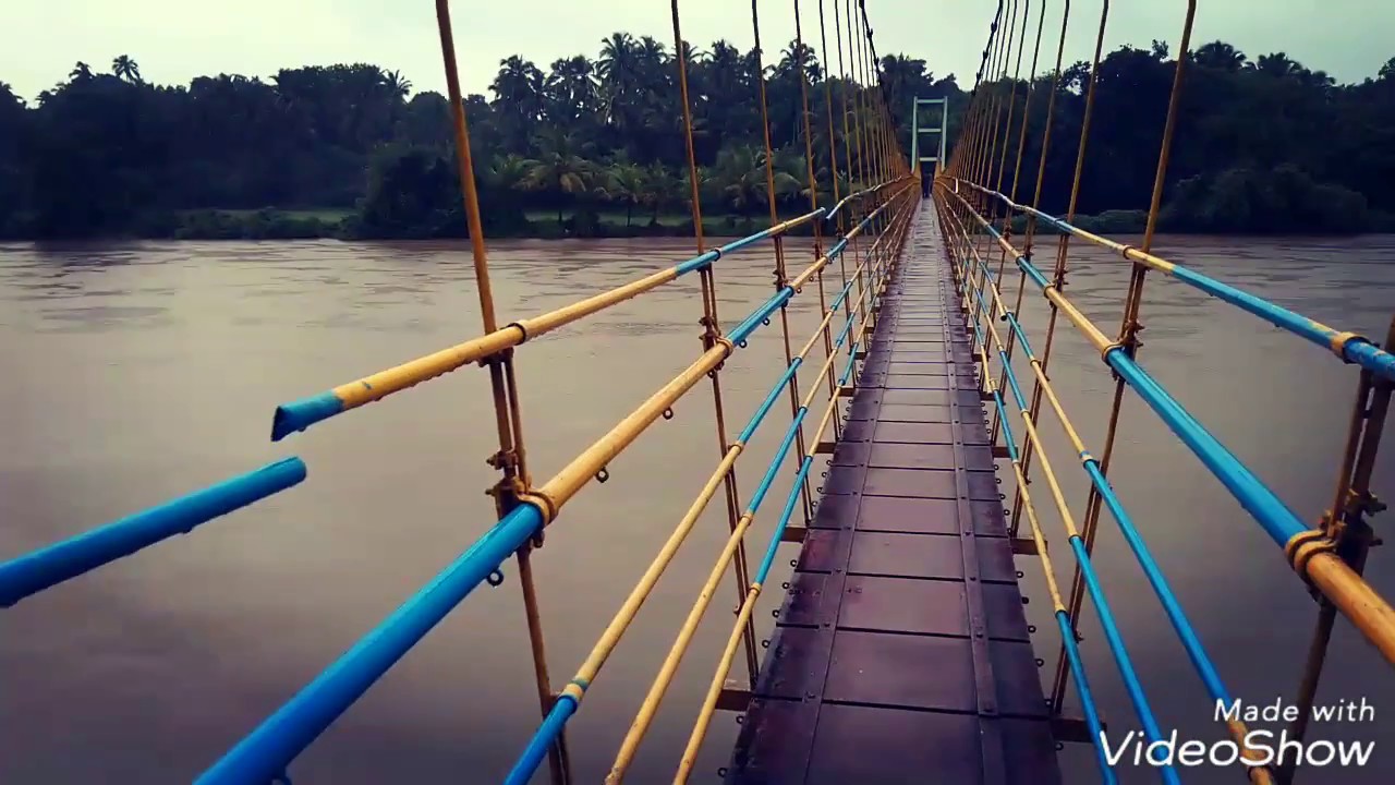 Hanging bridge udupi manipal india - YouTube