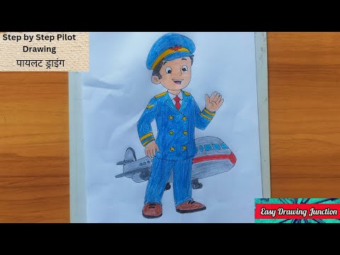 How to Draw a Pilot Step by Step | Easy Pilot Drawing for Kids | Easy ...