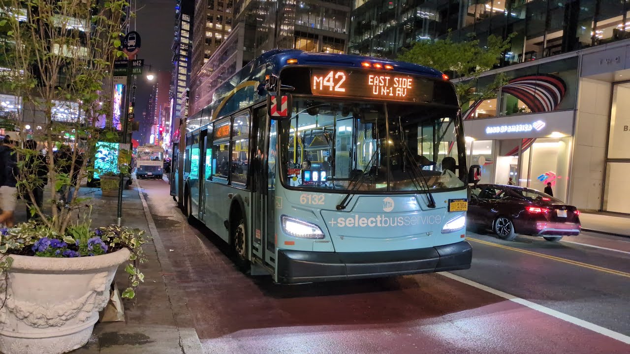 NYCT Bus: 2017 New Flyer XD60 #6132 Operating on the M42 @42 St & 6th ...
