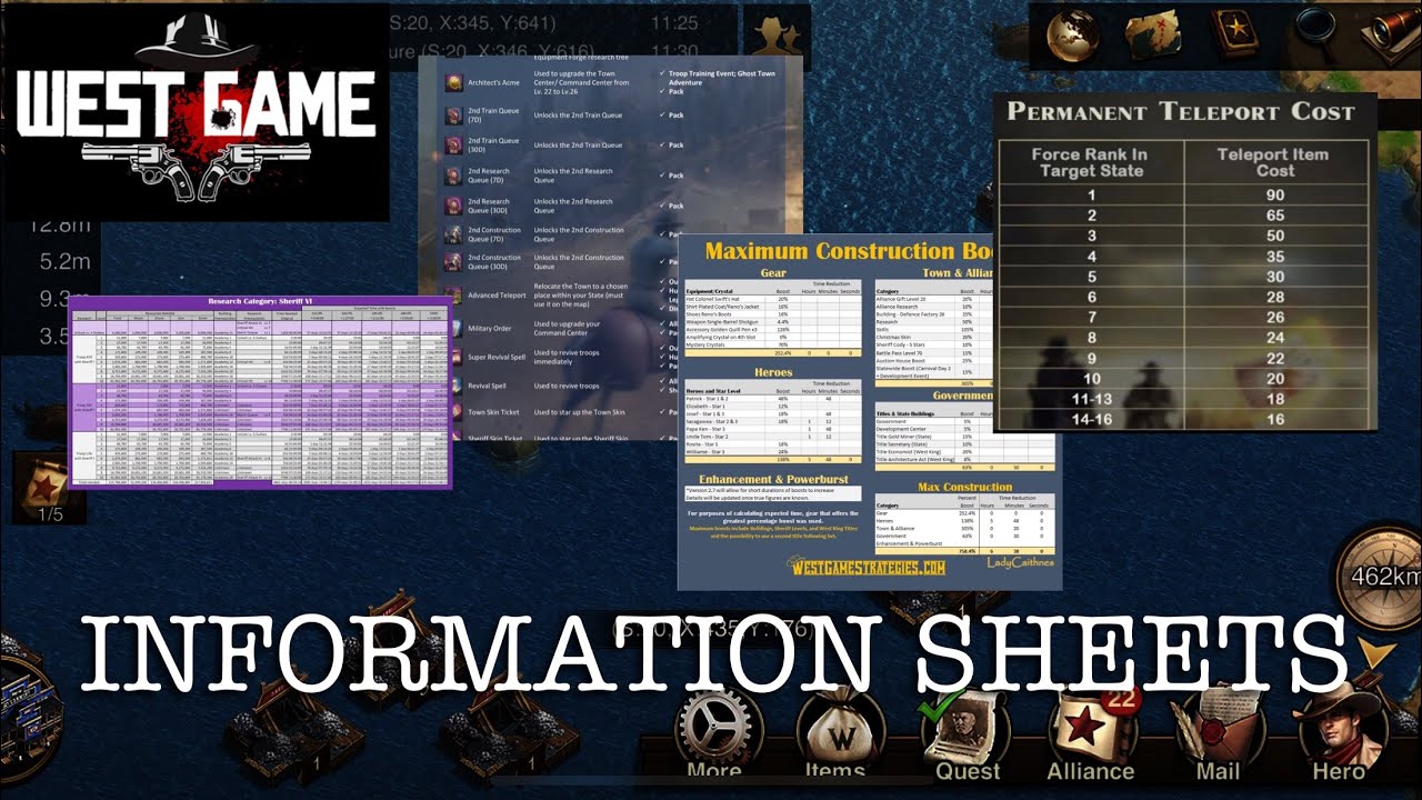 West Game information sheets - YouTube