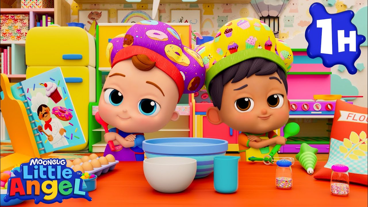 Muffin Man Cookie Time 🍪 Little Angel | Best Animal Videos for Kids ...