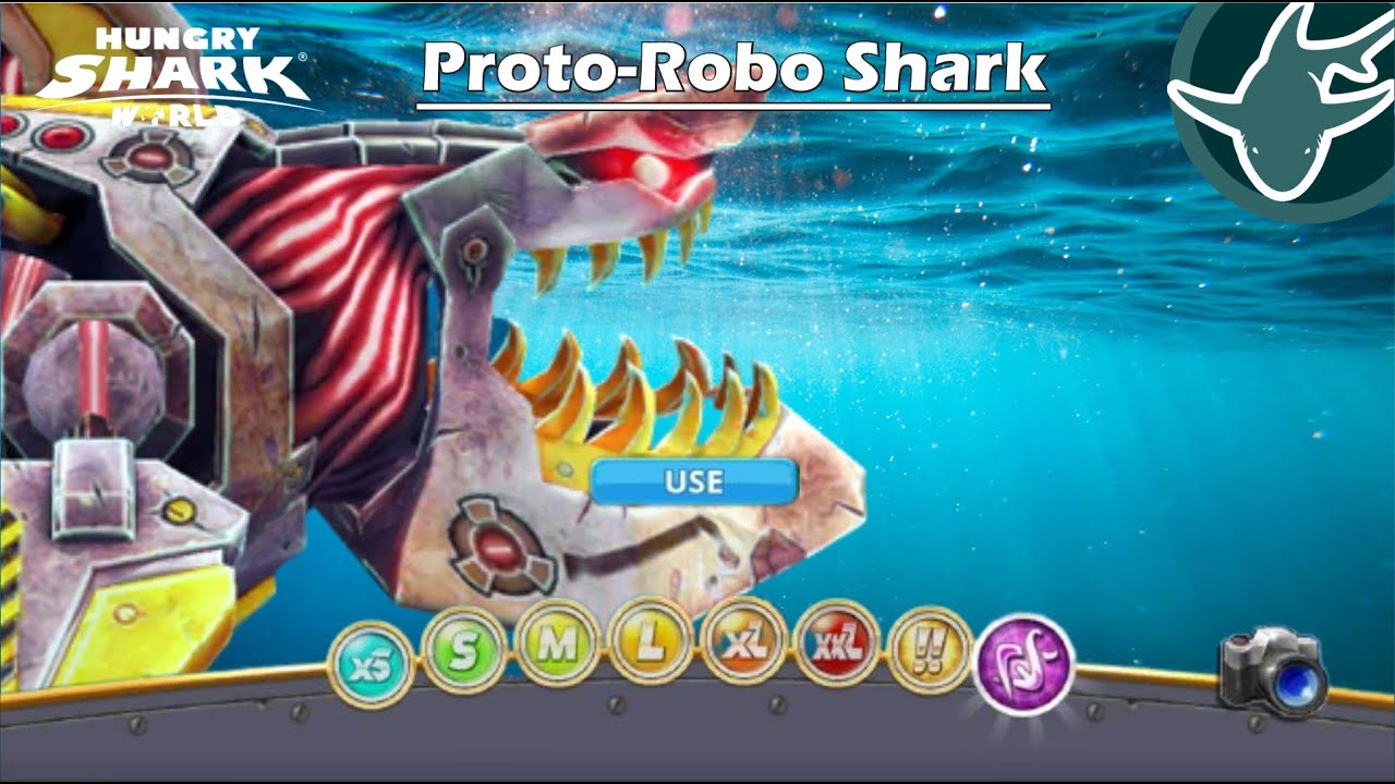 Hungry Shark World - Proto-Robo Shark skin Gameplay - YouTube