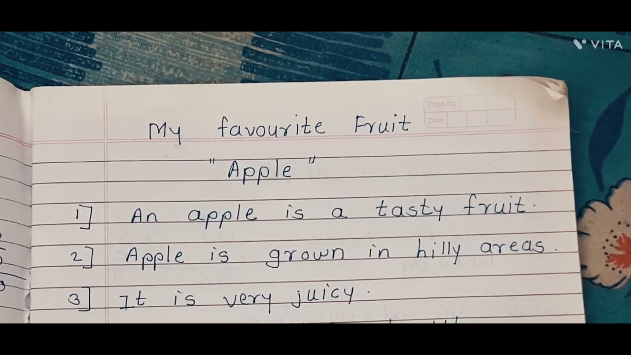 Essay Writing / My favourite Fruit " Apple " - YouTube