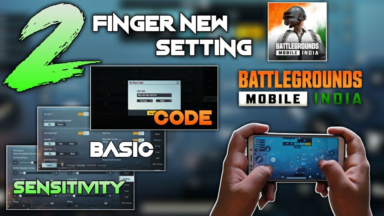BATTLEGROUND MOBILE INDIA | BEST 2 FINGER PRO THUMBS SETUP WITH GYRO ...