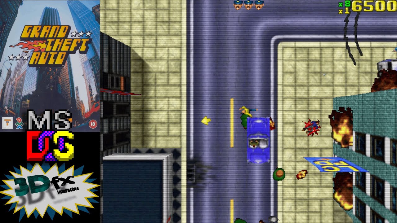 Grand Theft Auto (1997) 3DFX version gameplay - playing good MS-DOS ...