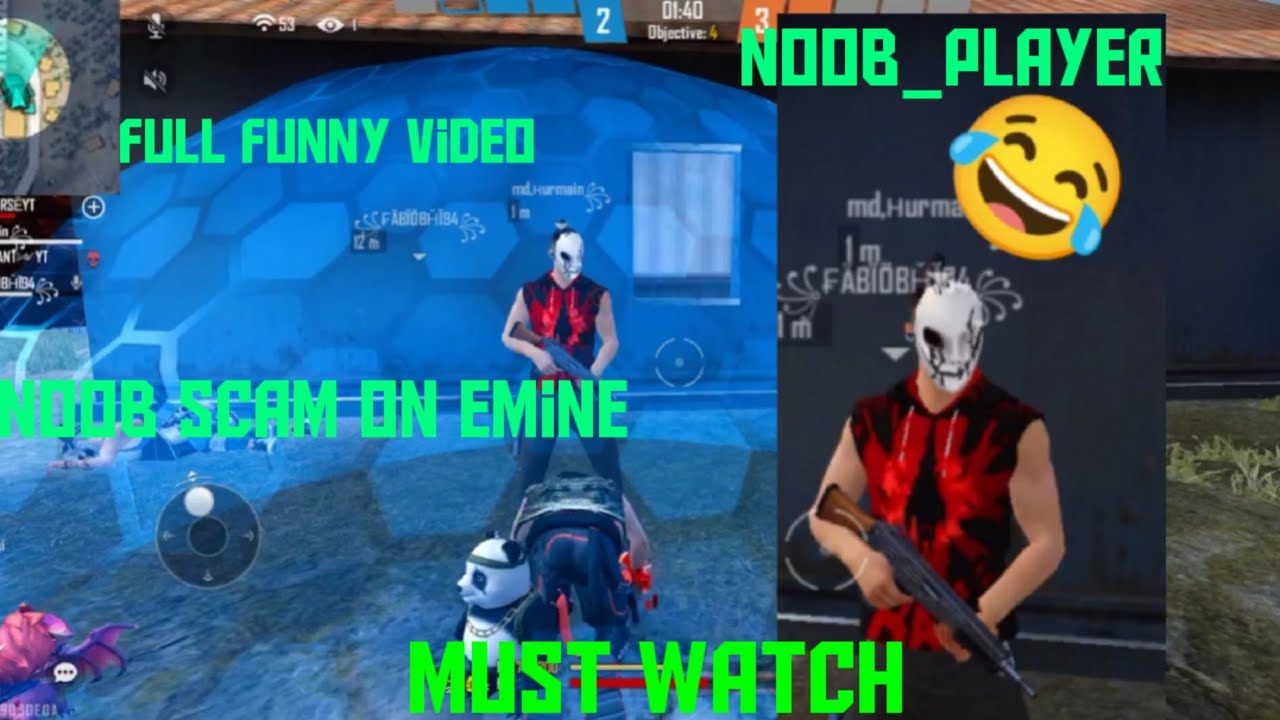 free fire noob scam on enemy and one random player is ultra noob full ...