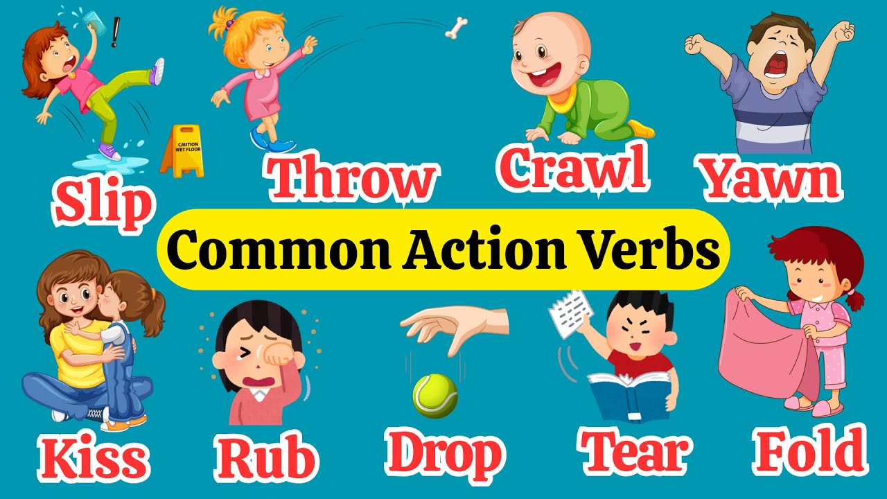 Easy English Action Verbs with Repetition | Learn English Fast for ...