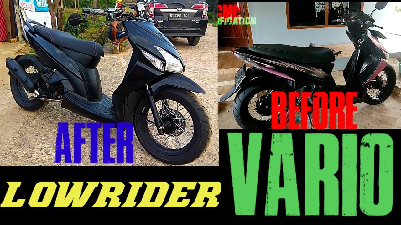 MOTORCYCLE MODIFICATION HONDA VARIO LOWRIDER - YouTube