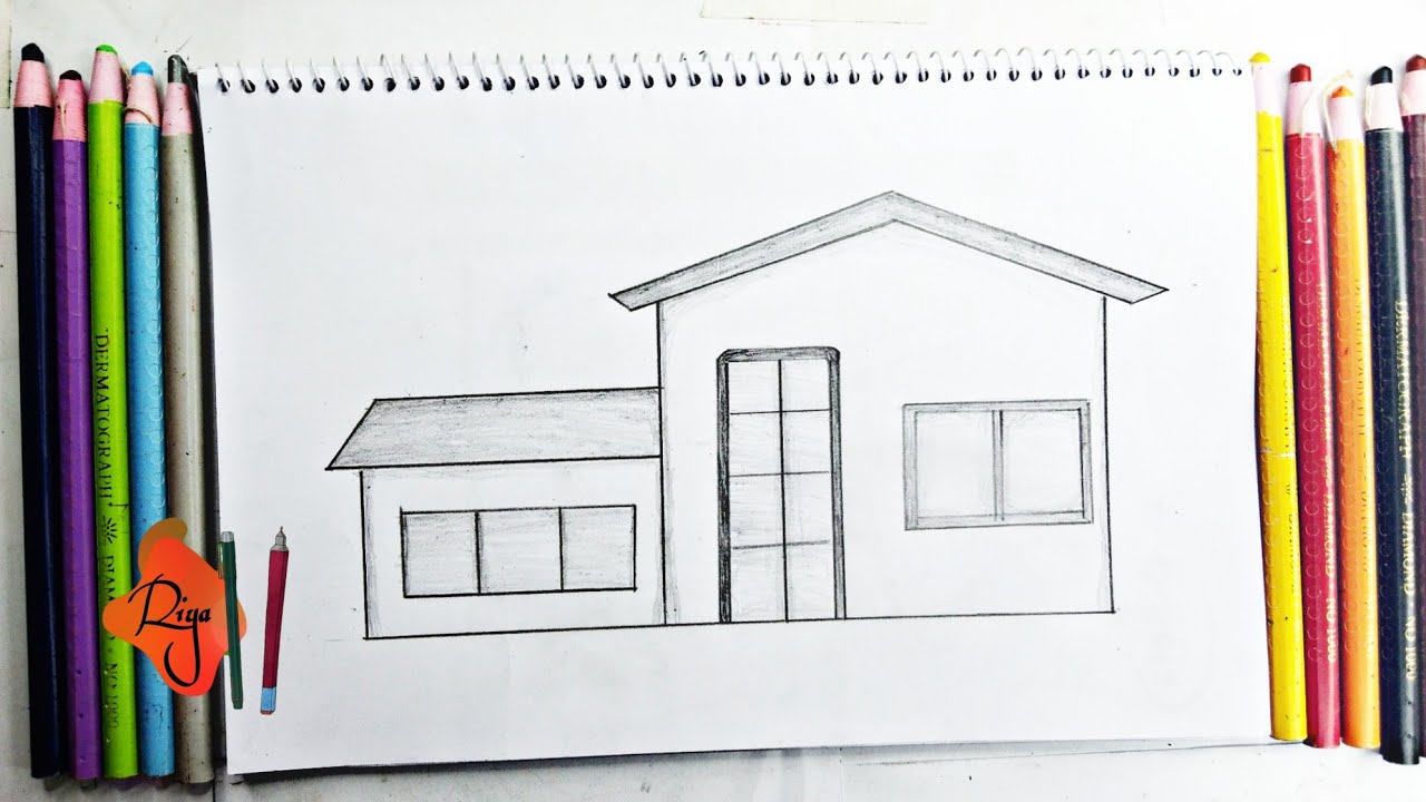 How to Draw a House Easy Step by Step | house easy draw tutorial ...