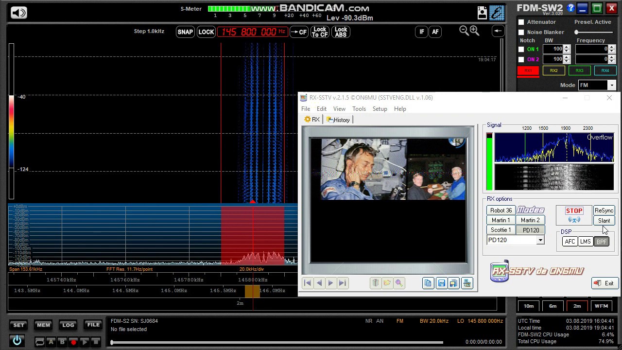 03.08.2019 16:03UTC, ISS SSTV online capture 2, 145.800MHz - YouTube