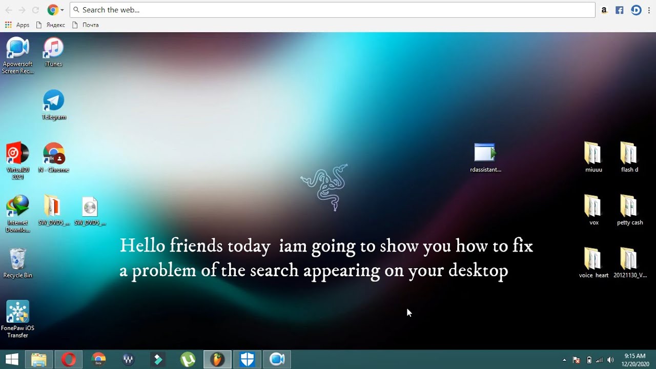 How to remove search bar at top of screen on window pc "web discover ...