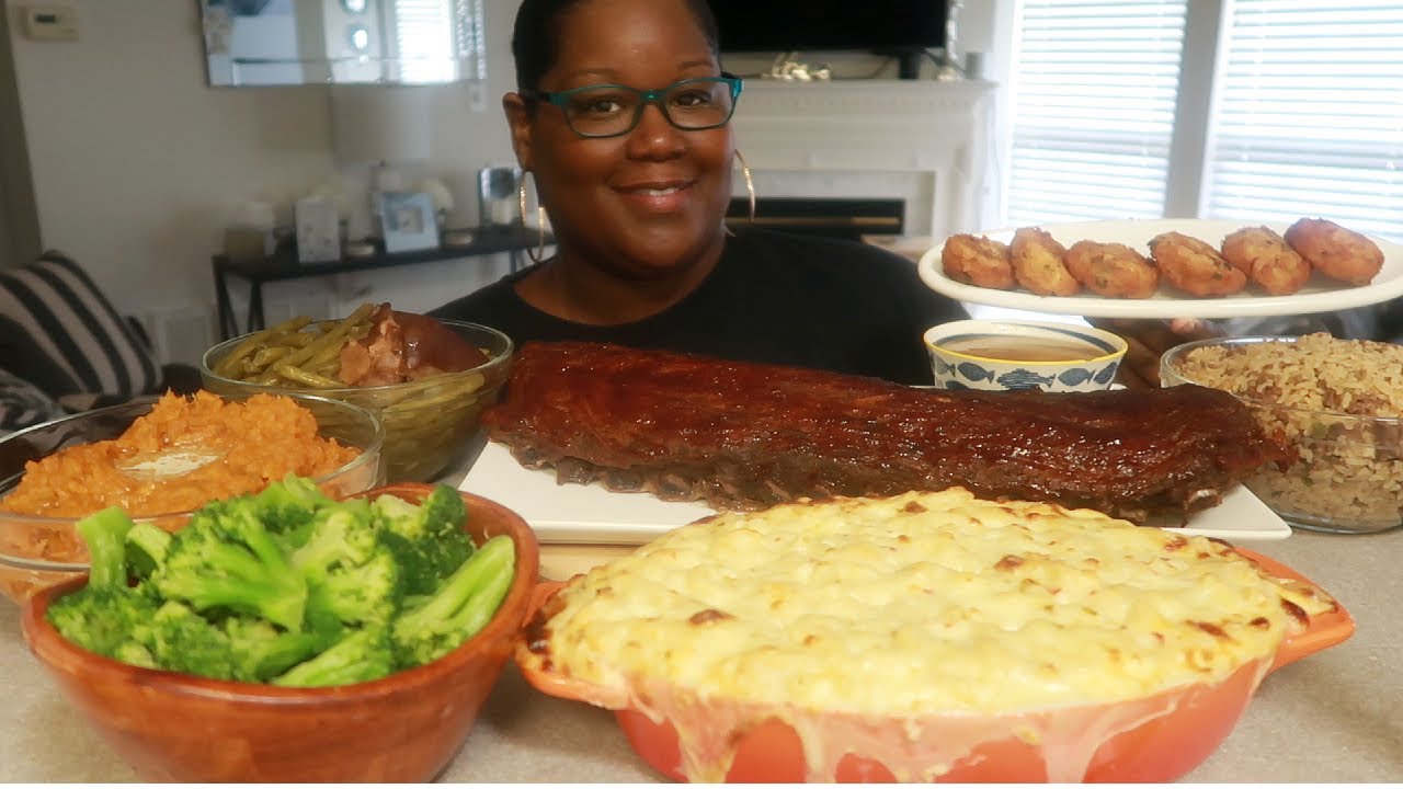 Soul Food Bbq Ribs Cajun Rice Mini Cod Fish Cakes Pepper Jack Mac N ...