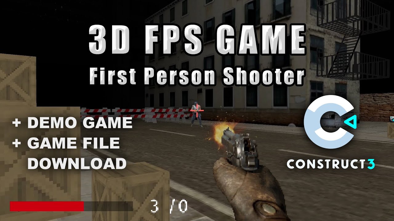 3D First Person Shooter game using Construct 3 | Demo + .c3p - YouTube
