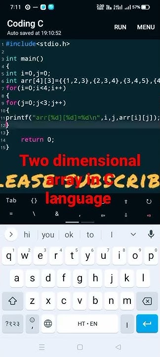 Two dimensional array in C with simple program #shorts - YouTube