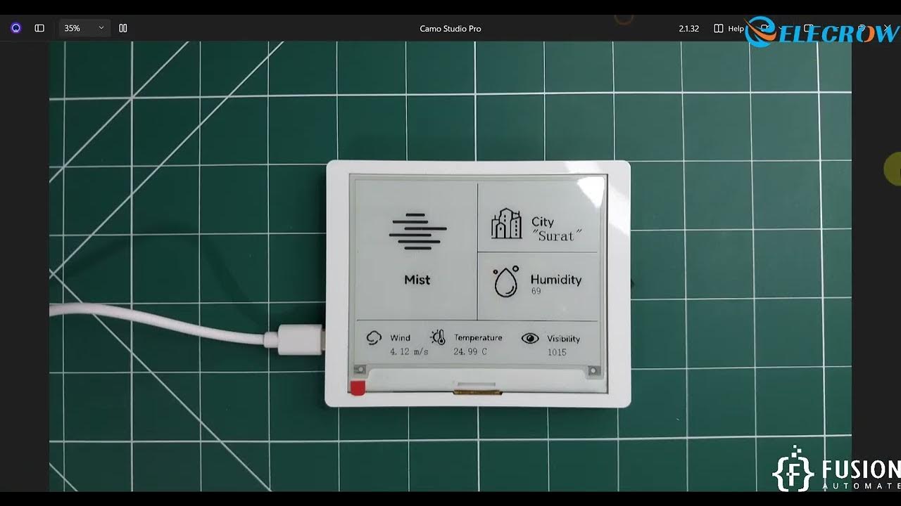 Elecrow CrowPanel ESP32 4.2” E-paper HMI Display Wifi_Http_Openweather_Demo | ESP32 | E-Paper ...