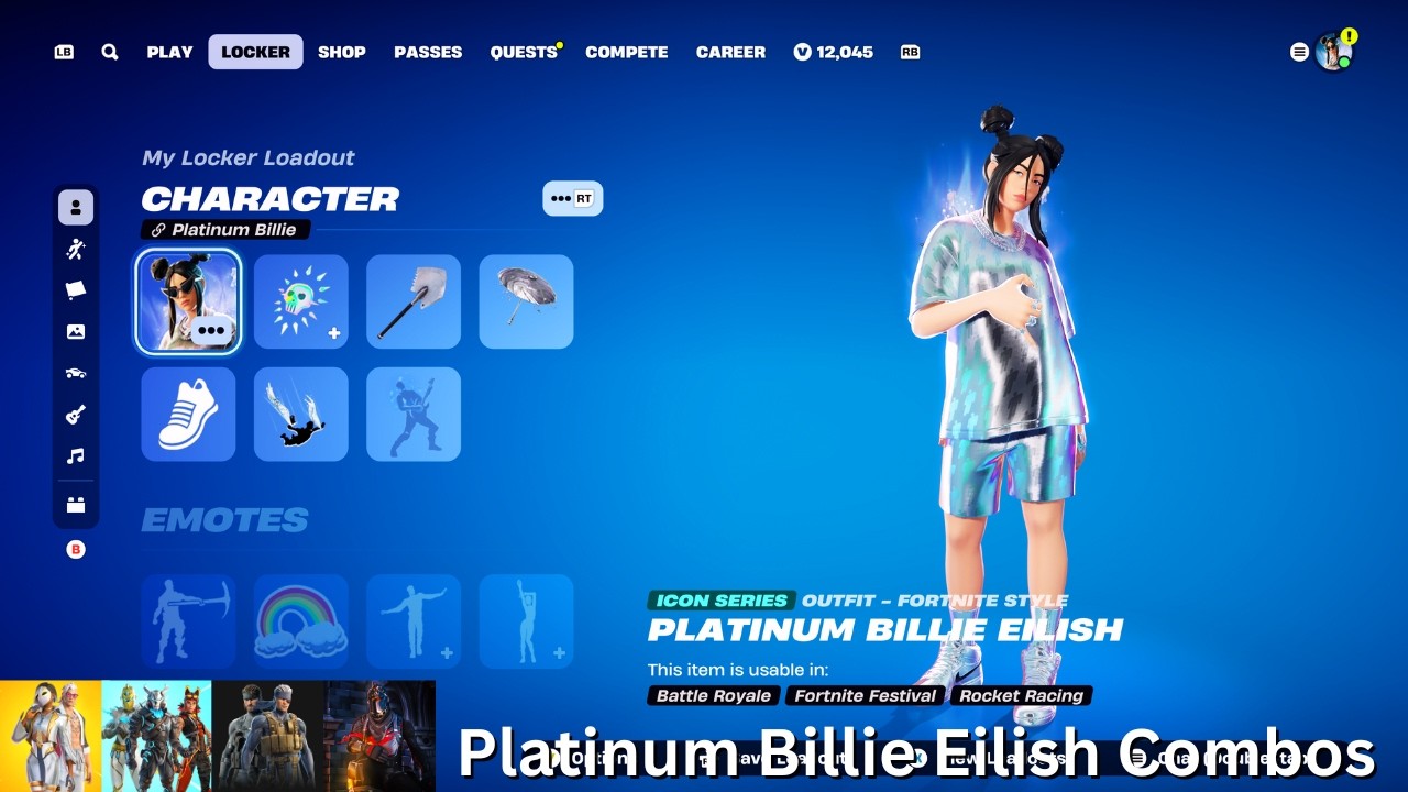 Platinum Billie Eilish Skin Combos (Fortnite Battle Royale) - YouTube