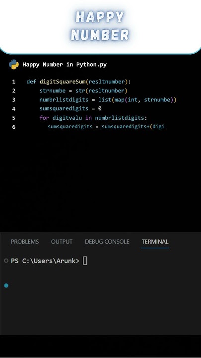 Python Program To Check A Number Is Happy Number Shorts Python Coding Pythonlearning Youtube