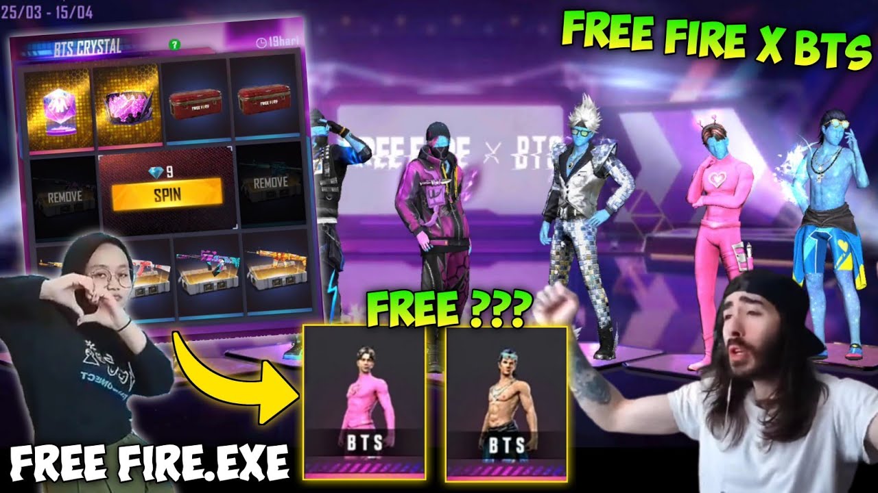 FREE FIRE X BTS.EXE - SPIN BTS CRYSTAL | KOLEKSI BTS BUNDLE ( ff exe ...