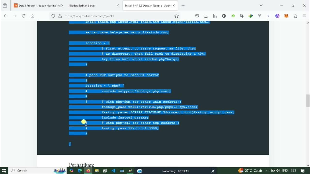 Belajar Server - Install PHP & Konfigurasi Nginx - YouTube