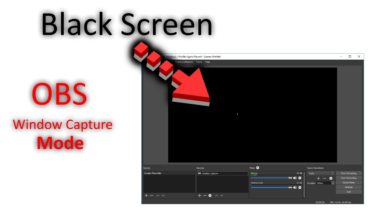 OBS Studio 17 BLACK SCREEN FIX! IN 1 MINUTE! - YouTube