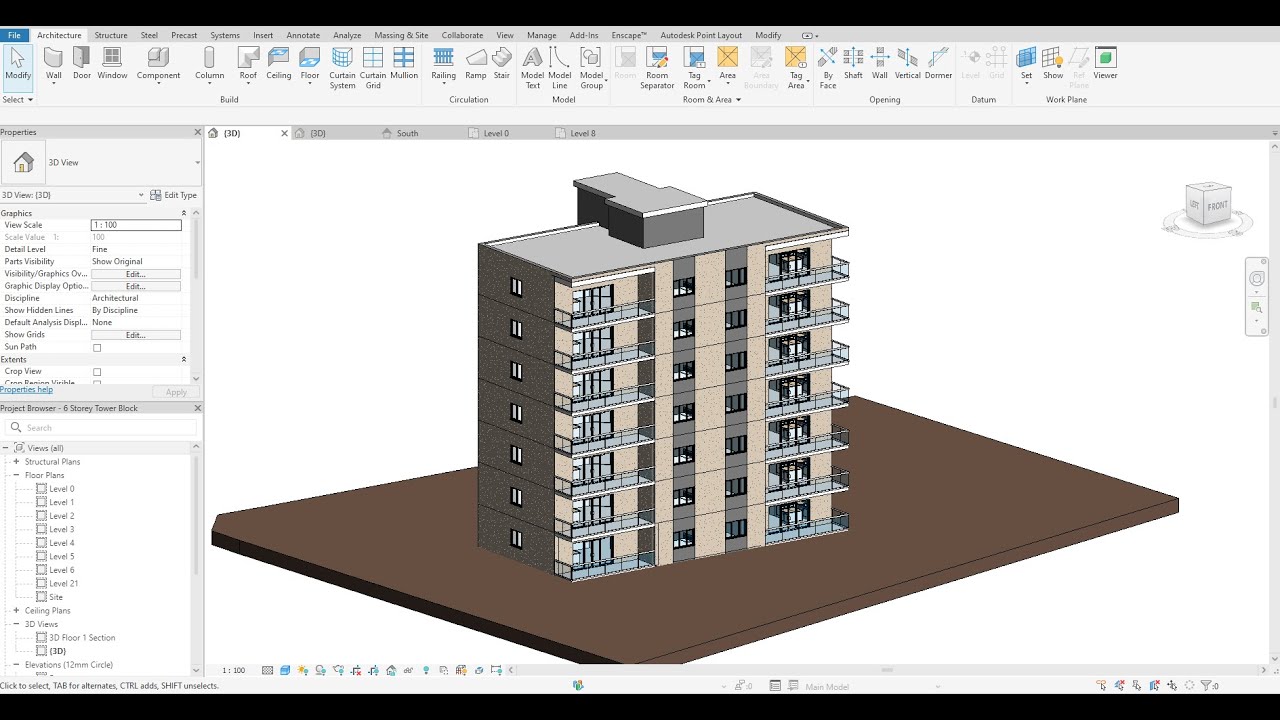 Drawing a Residential Tower Block in Revit - YouTube