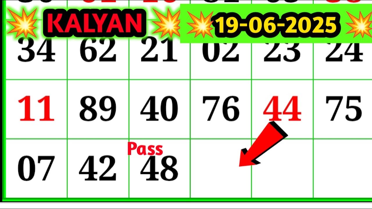 🔥Kalyan Trick Today 19-06-2025 ! Kalyan Today ! Kalyan Bazar chart ...