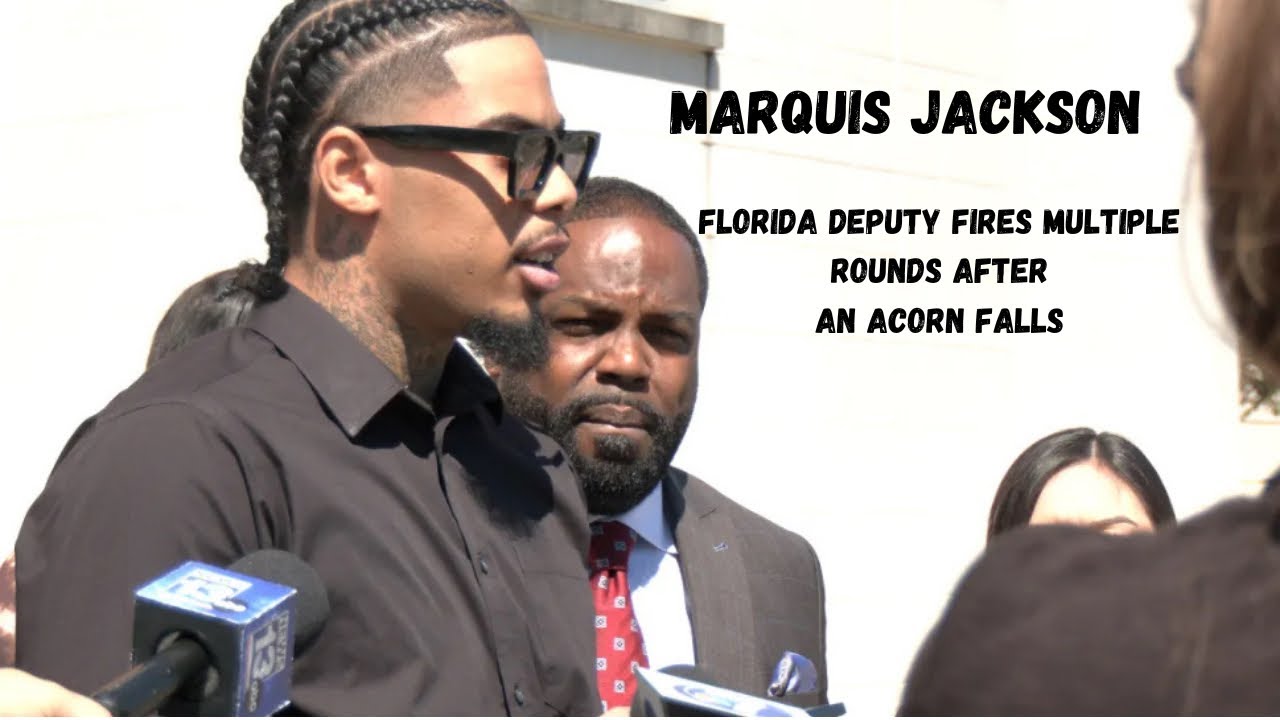 FLORIDA DEP. FIRES MULTIPLE ROUNDS AT MARQUIS JACKSON AFTER AN ACORN FALLS - YouTube