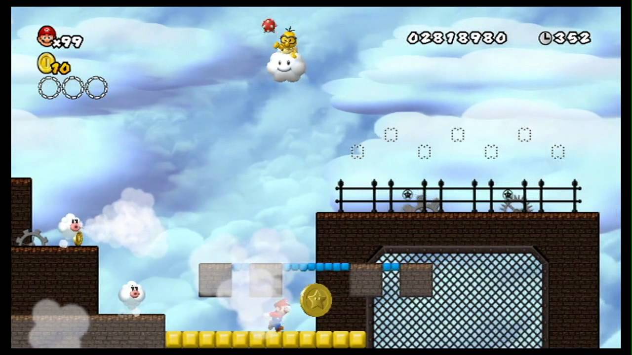 Newer Super Mario Bros. Wii - World C Sky City [redo] - YouTube