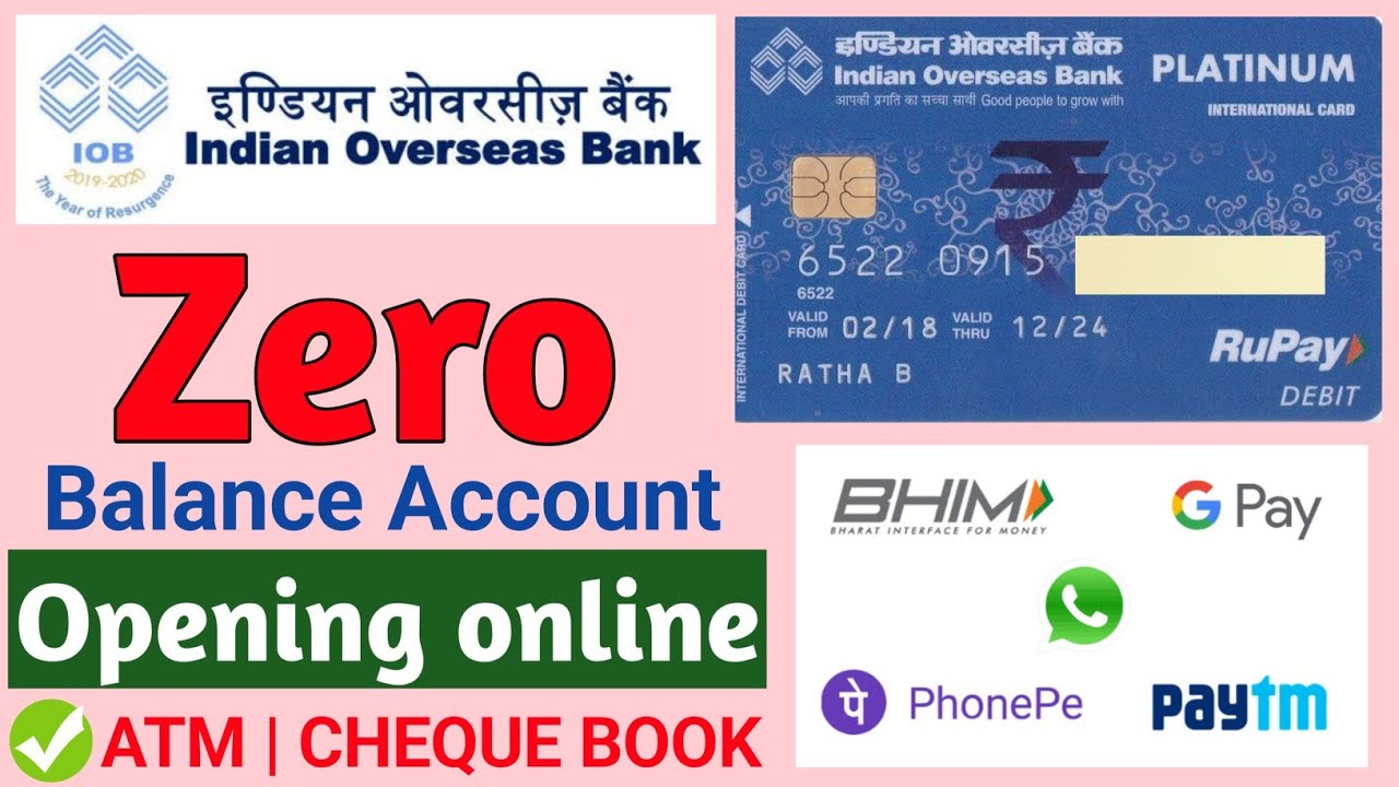 Indian Overseas Bank Online Account Opening | Zero Balance | IOB Online ...