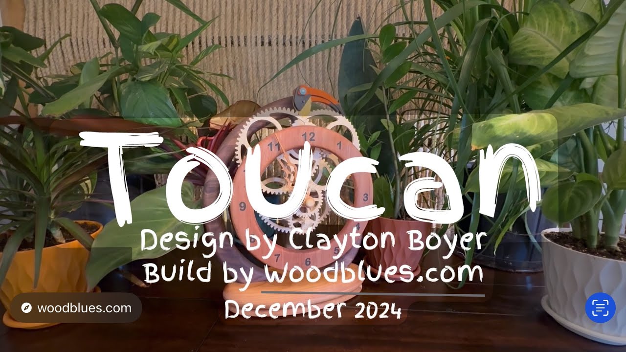 Toucan - wooden/electric, silent clock design by Clayton Boyer, build ...