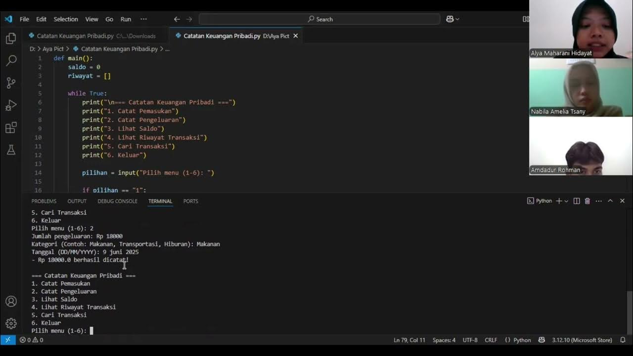 Manajemen Keuangan Pribadi dengan Python - YouTube