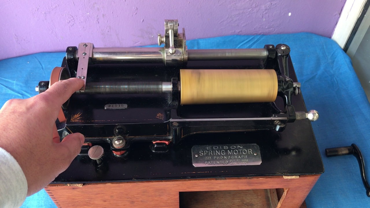 Edison's Spring Motor working with Bettini Phonograph (incomplete ...