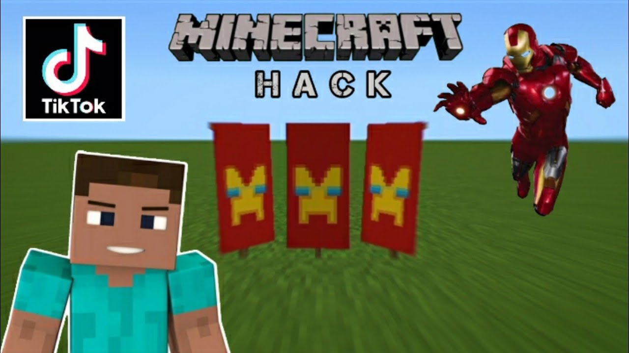 Minecraft Epic Iron Man Banner 💥😮 | Minecraft tiktok hack #ironman # ...